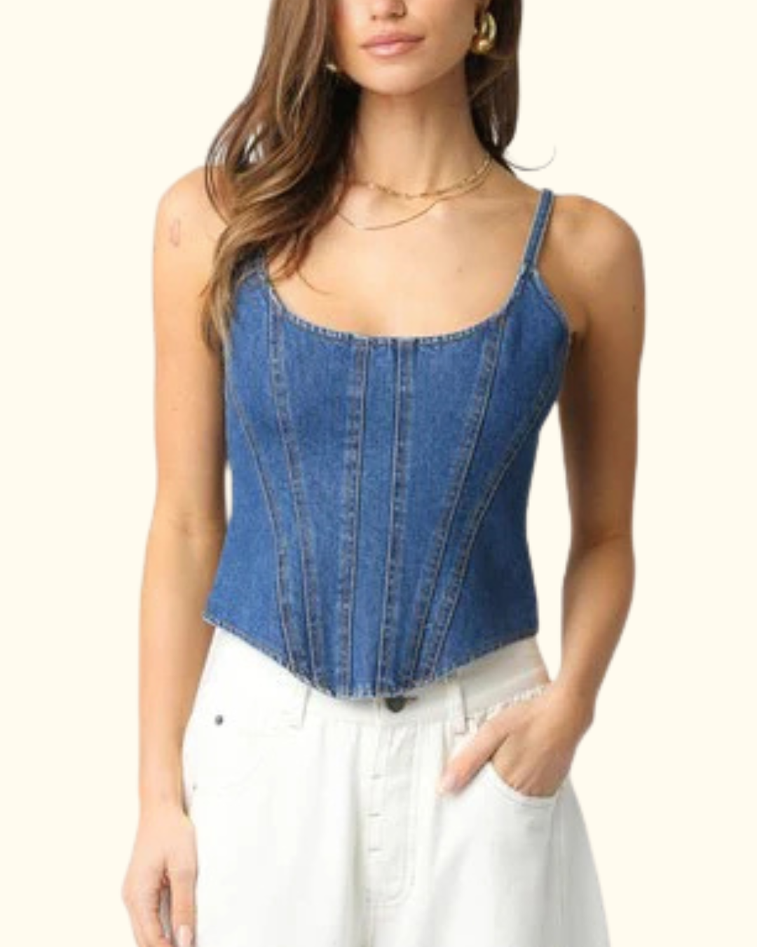 Peyton Denim Corset Top | Favor the Kind – Joyville Inc.